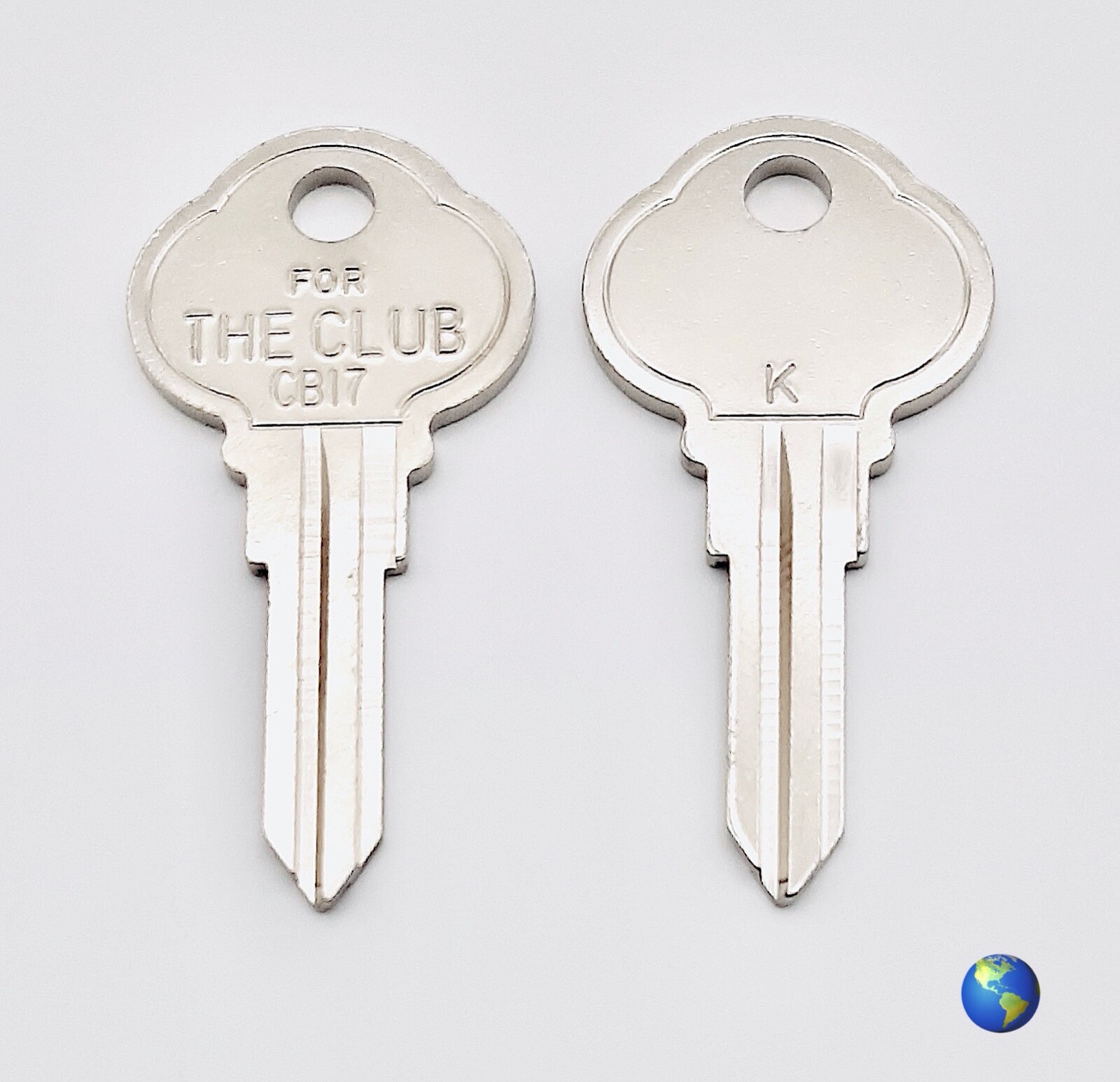 CB17 Key Blanks for Various Steering Wheel Locks by The Club (2 Keys ...