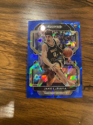 JAKE LARAVIA 2022 Prizm Draft BLUE CRACKED ICE RC /99 SP Wake Forest ...