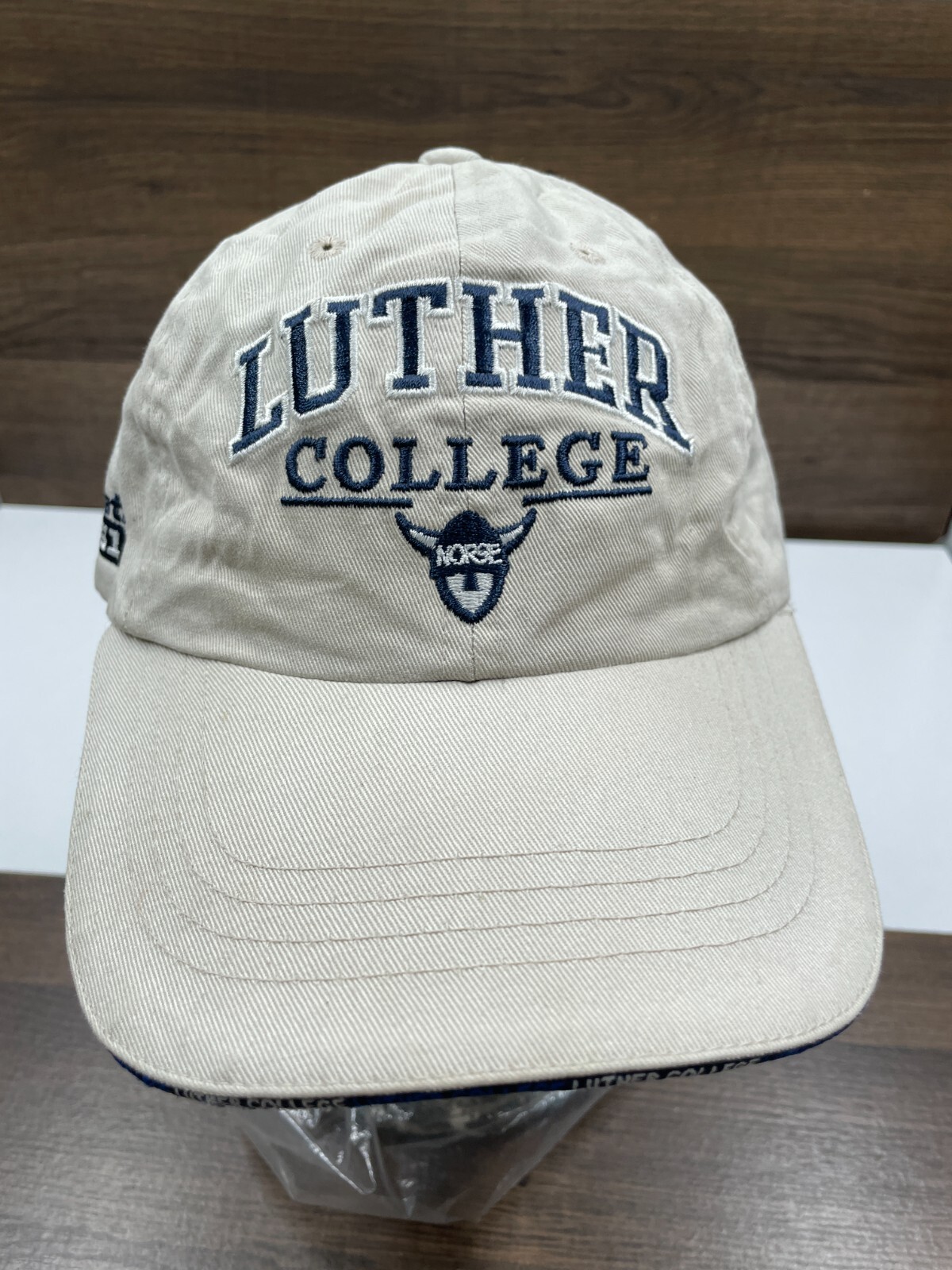 Vintage Luther Norse College White Strap Back Hat Arch Logo Adjustable ...