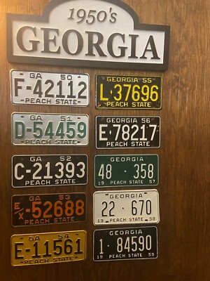 Vintage License Plate Collection-Georgia 1950-1959 | eBay