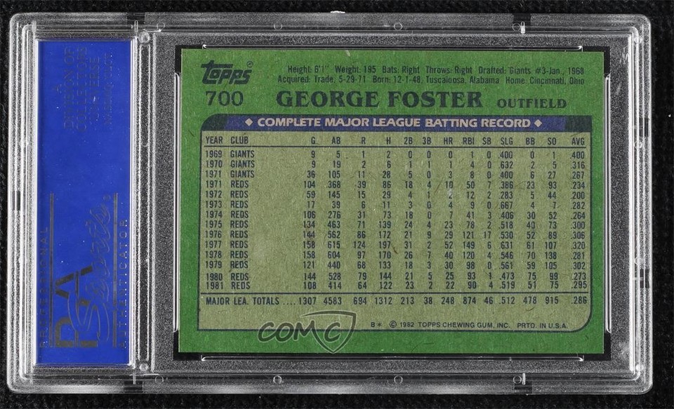1982 Topps George Foster #700 PSA 8 | eBay