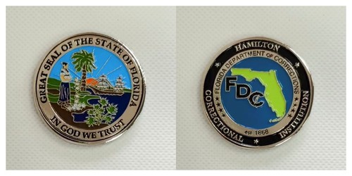 Florida State Seal & Corrections-Themed Challenge Coin - Dual Symbolic ...