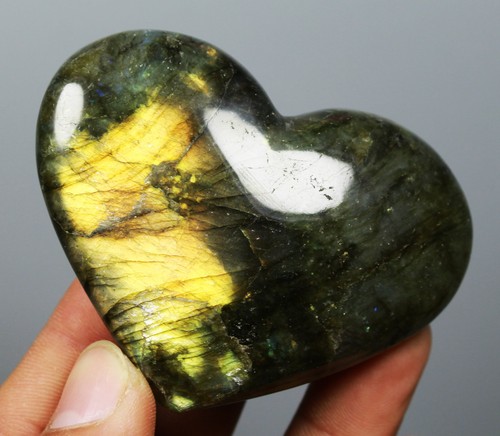 120g Natural Beautiful Rainbow Labradorite Spectrolite Crystal Heart ...