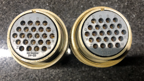 2 X ITT CANNON 805-MS3106A24-28P - Circular Connector Straight Plug, 24 ...