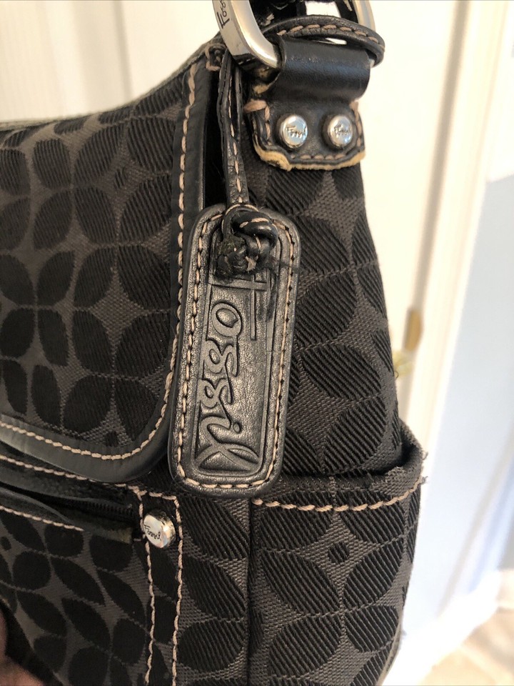 Fossil Marlowe Black Logo Print Crossbody Purse | eBay