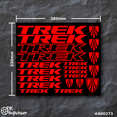 Trek Stickersatz Rot | Aufklebersatz Set Fahrrad eBike BMX MTB eMTB ...
