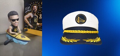 GS WARRIORS 2022 KLAY THOMPSON KAYAK BOBBLEHEAD NIB & 2024 Captain Klay ...