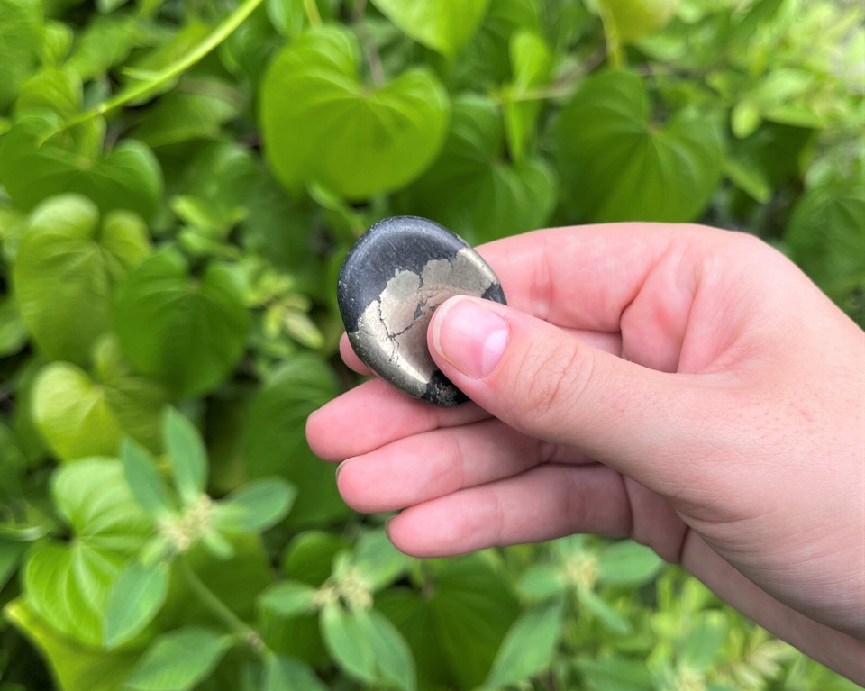 Pyrite Worry Stone (Polished Pyrite Crystal Gemstone, Pyrite Pocket ...