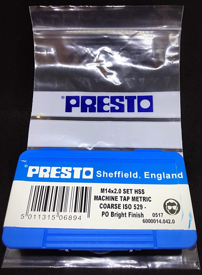 Presto 3 Piece Tap Sets HSS Metric Hand Tap Includes Taper, Second ...