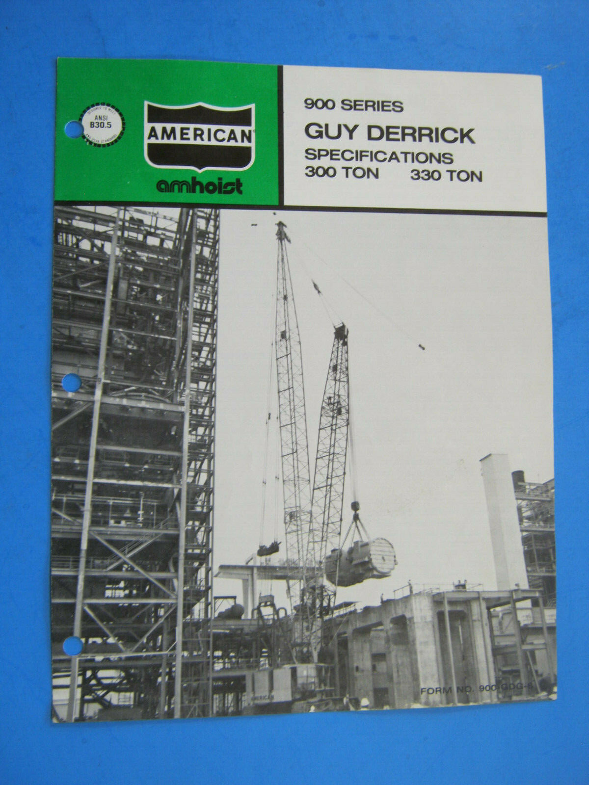 AMERICAN 900 CRANE GUY DERRICK AMHOIST SALES BROCHURE VINTAGE | eBay UK