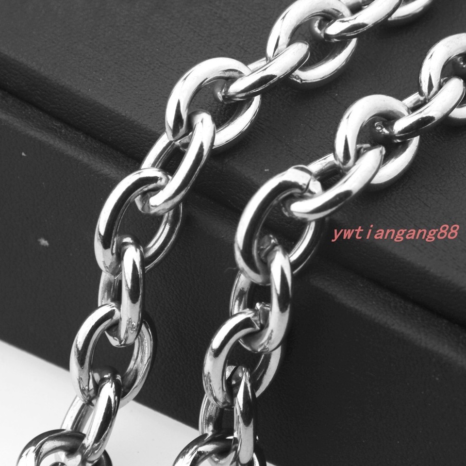 7"-40" Heavy 9/11/13/15mm Mens Stainless Steel Silver Big O Link Chain ...