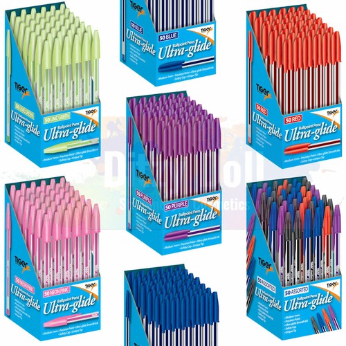 Ballpoint Pens - 1mm Precision Point Bright Colours Choose Quantity ...