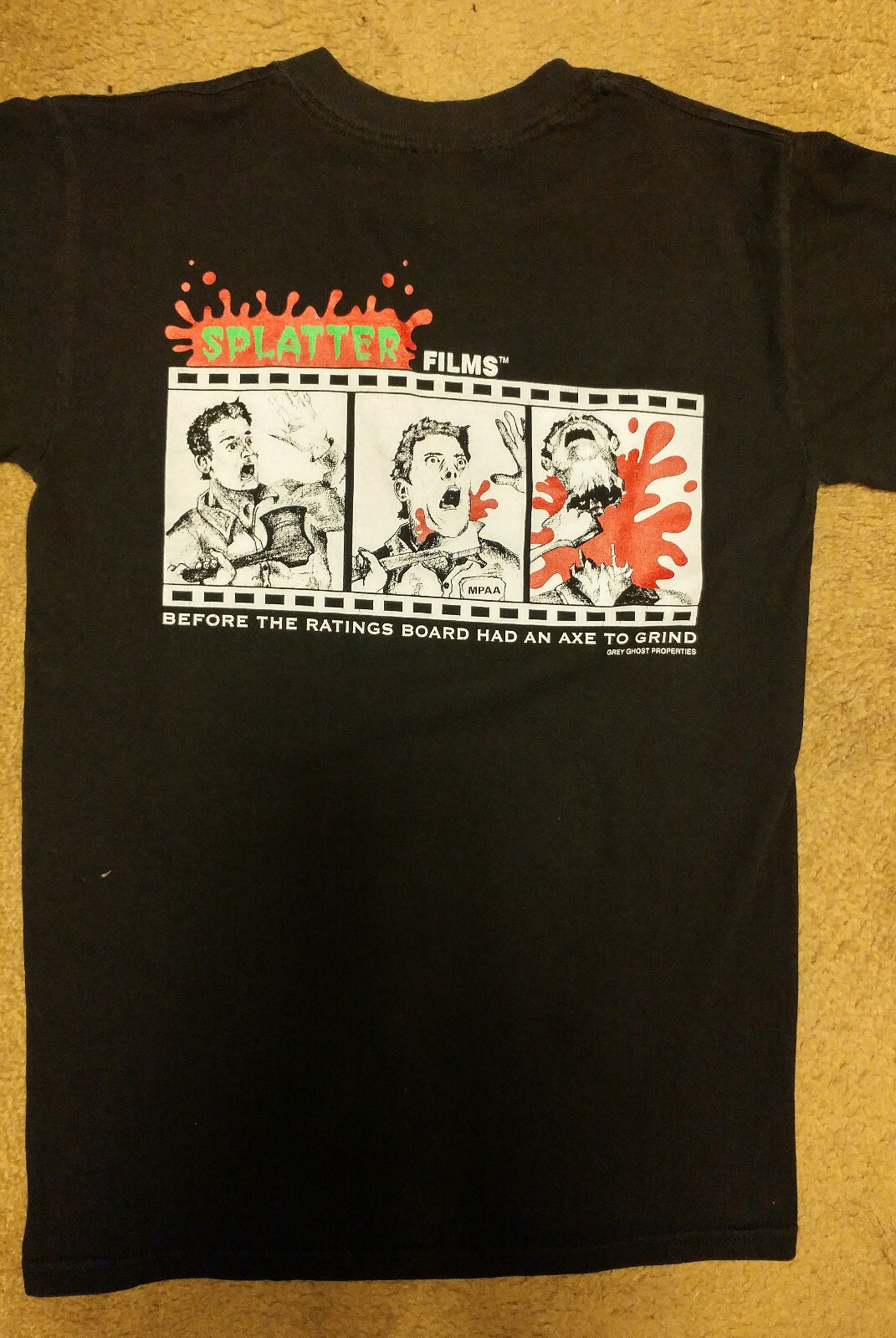 Splatter Films Funny 80s Horror Movie T-shirt MPAA Ax… - Gem