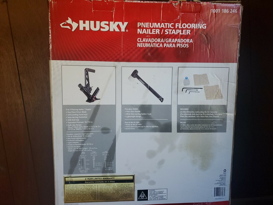 Husky HDUFL50 Pneumatic16-Gauge Flooring Nailer/Stapler 1001186246 | eBay