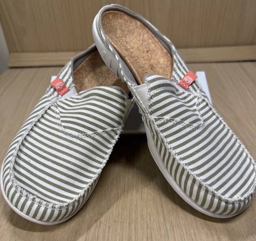 Spenco Siesta Canvas Slide Mules Womens 8 Gray Orthotic Cork Beach ...