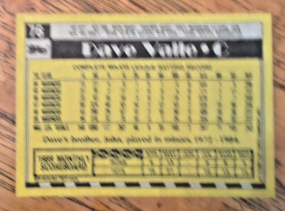 DAVE VALLE Seattle Mariners 1990 Topps Baseball Card #76 Mint | eBay