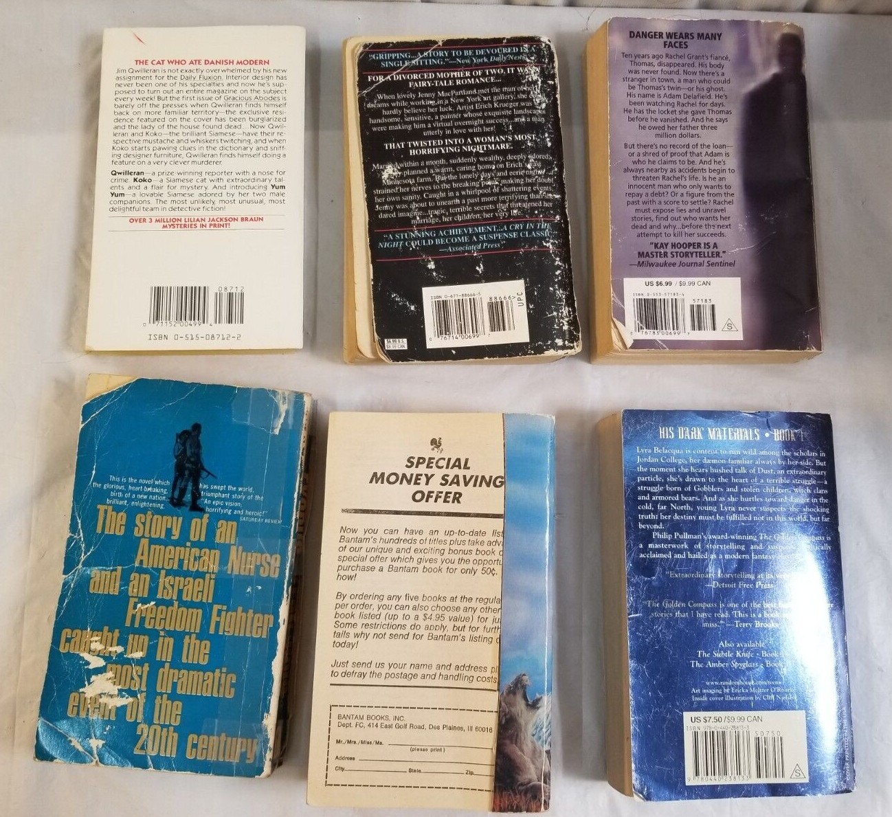 Lot of 6 Damaged FICTION Paperback Books THE GOLDEN COMPASS, Exodus ...