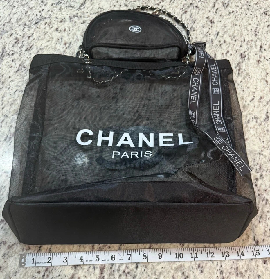 NEWCHANEL VIP GIFT Beauty Mesh Tote Bag Beach Pouch Bag Case Storage ...