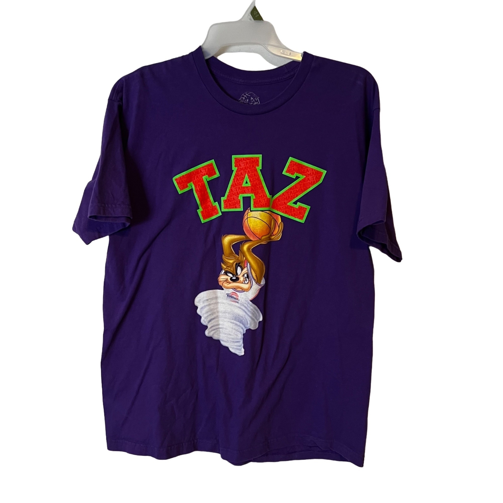 Space Jam Tornado Taz Tasmanian T Shirt Purple Short … - Gem