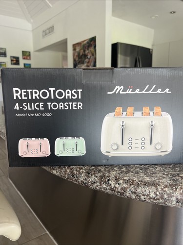 Mueller Retro Toaster 4 Slice with Extra Wide Slots Bagel, Cancel ...