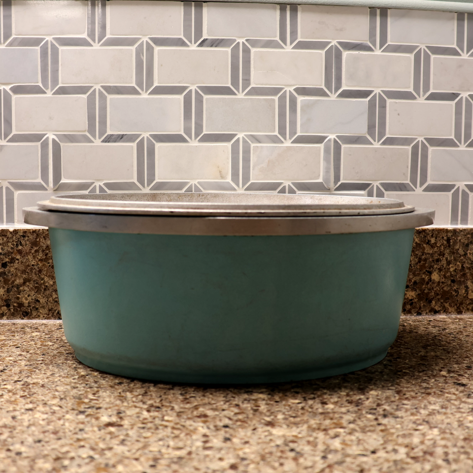 CLUB Oval Roaster Blue Turquoise Aqua Teal Aluminum Dutch Oven Pot ...
