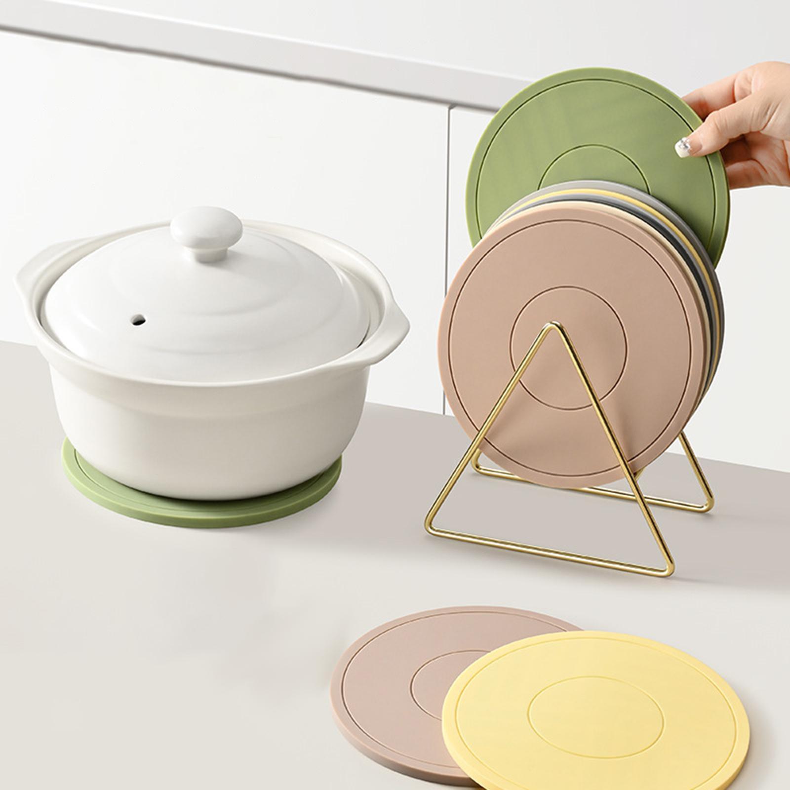 4Pcs Silicone Trivets Mat Round Coaster for Hot Dishes Hot Pot Accessories | eBay