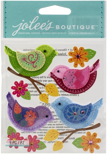 Jolee's Boutique sur le Thème Embellishment-Stitched Coloré Birds | eBay