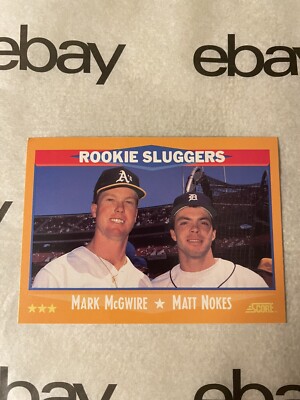 1988 Score Mark McGwire / Matt Nokes 1987 Rookie Sluggers #648 free ...