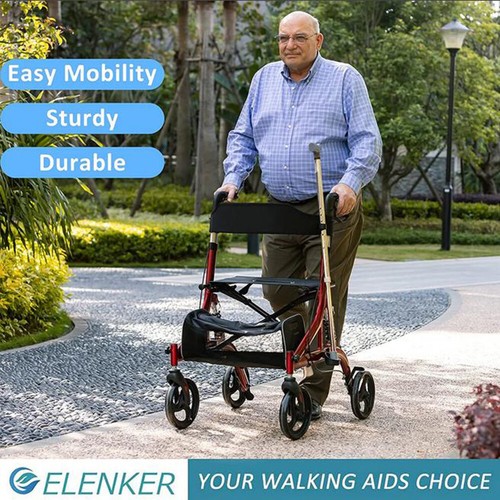 Medical Aid Euro Fold Rollator Walker for Senior Adult Stand up ...