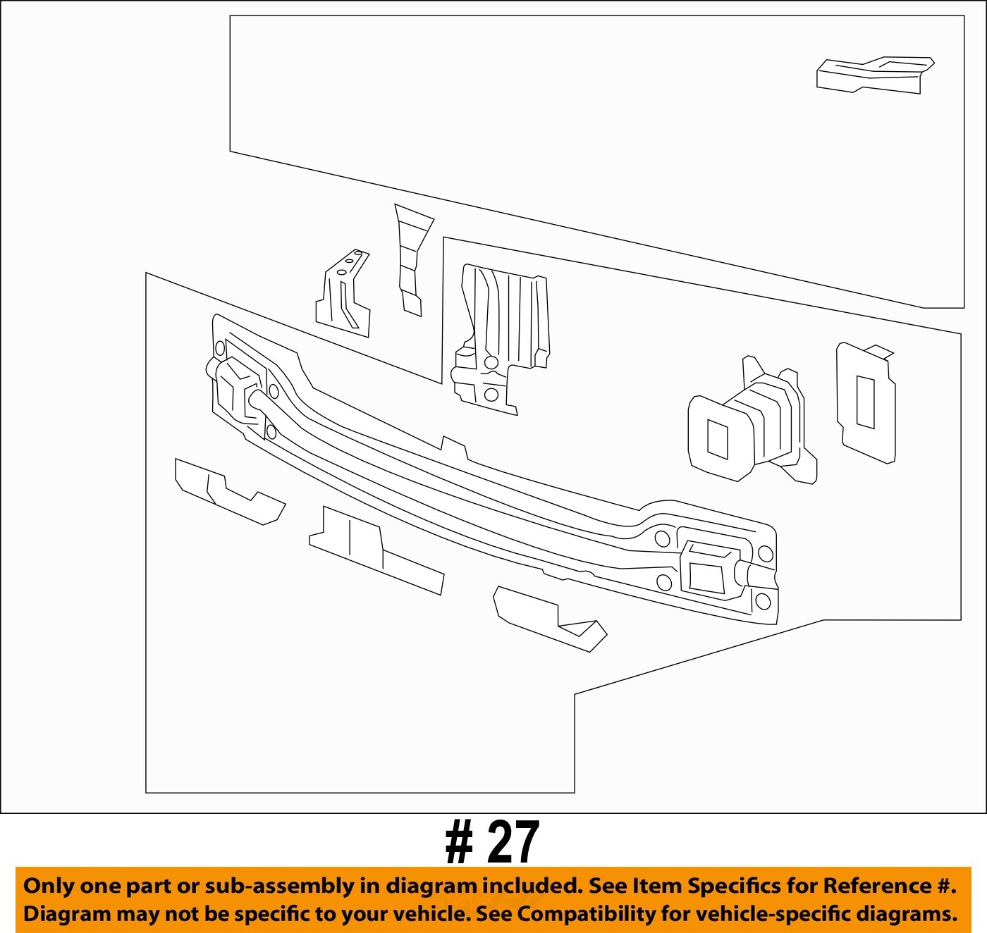 GM OEM Front Bumper Grille-Impact Reinforcement Bar Rebar 22887091 | eBay