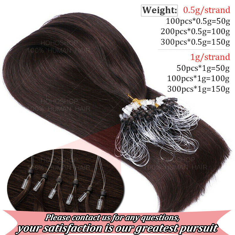 1 GRAM 14"-24" Tips Ring Tip Micro Bead Human Hair Extensions 1g THICK ...