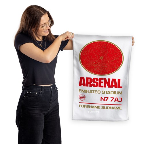 Arsenal FC Map White Tea Towel - Officially Licenced | eBay