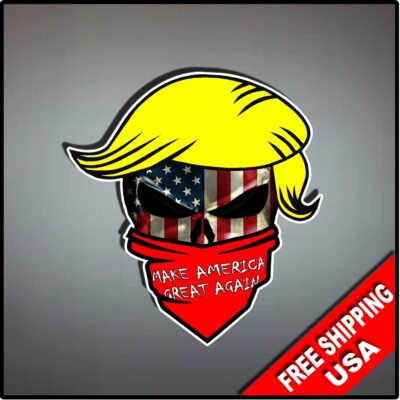 Donald Trump USA MAGA 5" Patriotic Punisher Skull Vinyl Decal Sticker ...