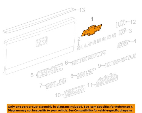 GM OEM 16-19 Silverado 1500 Pick Up Box Exterior Trim-Emblem 23463809 ...