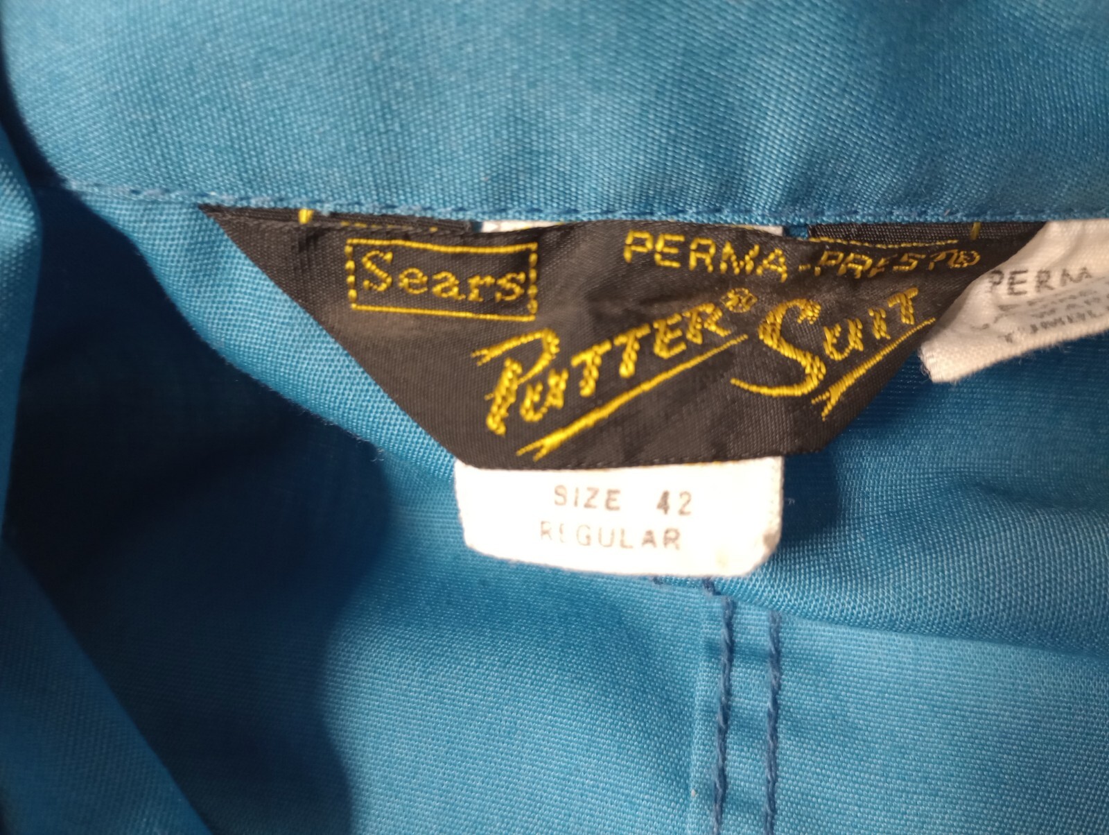 Vintage Sears Putter Suit Jumpsuit Perma Prest Men 42… - Gem