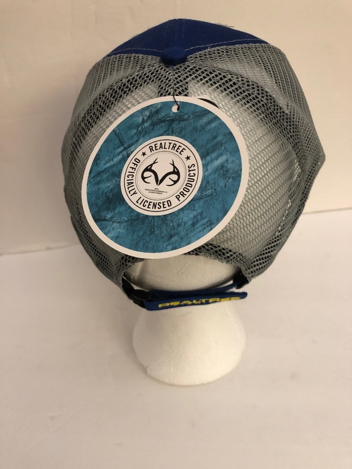 Q3 Hat Realtree Realtree Logo Blue with Gray Mesh Back Fishing Cap RARE ...