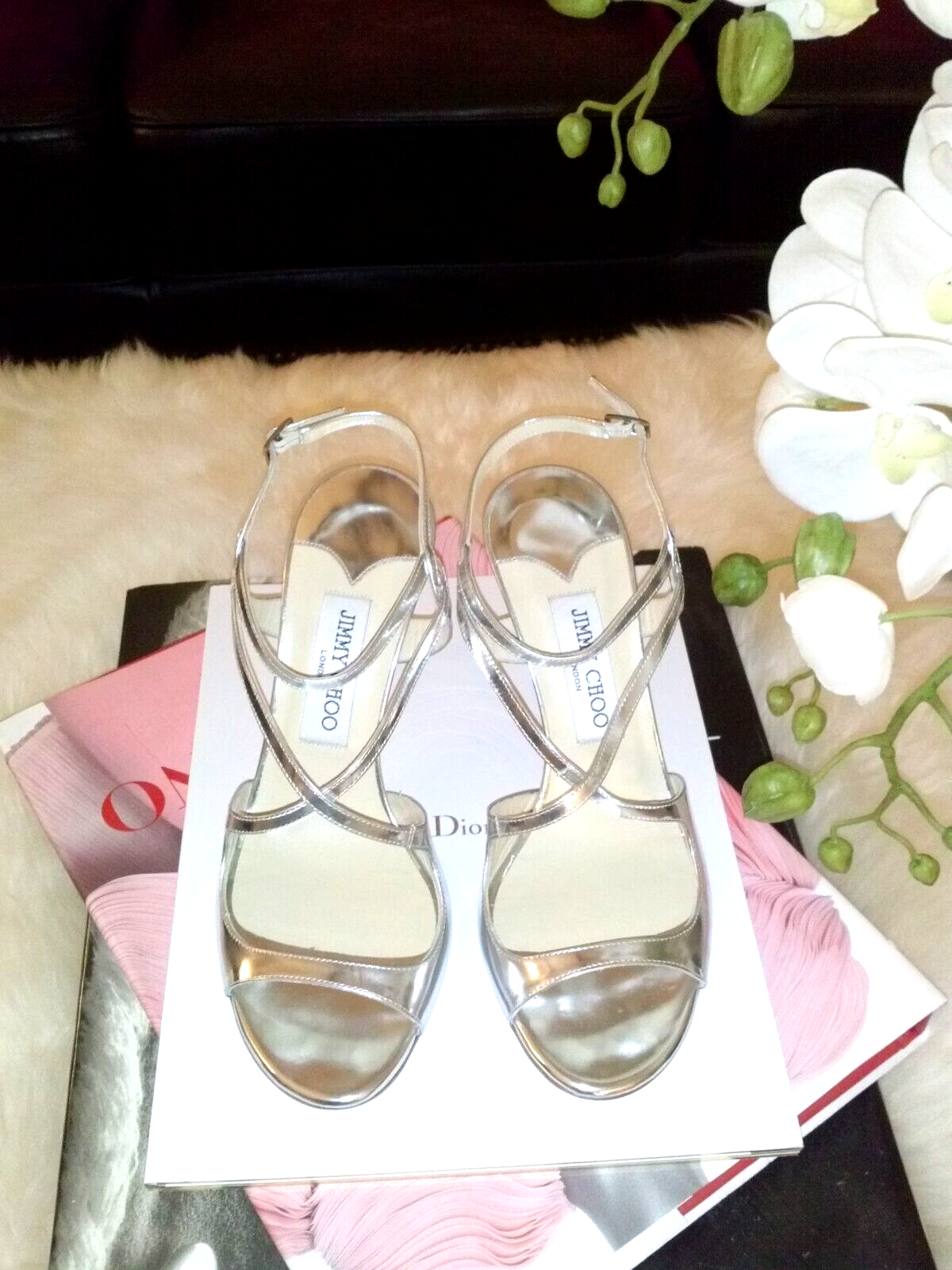 BNWB JIMMY CHOO RED CARPET PAXTON SILVER WEDDING SHOES SANDALS ...