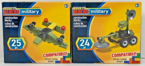 LOT 2 Make-It Blocks Military Construction Blocks Airplane Vehicle NEW ...
