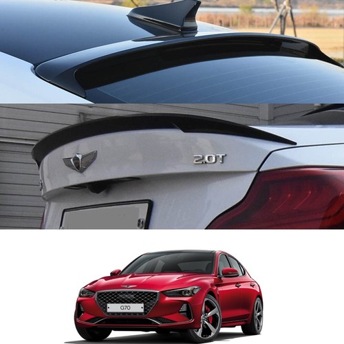 REAR ROOF SPOILER TRUNK SPOILER BLACK PAINTED FOR HYUNDAI GENESIS G70 ...