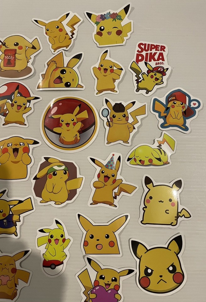 30x Pokemon Cute Pikachu Stickers Bomb Laptop Arts Crafts 3-6cm Bundle ...