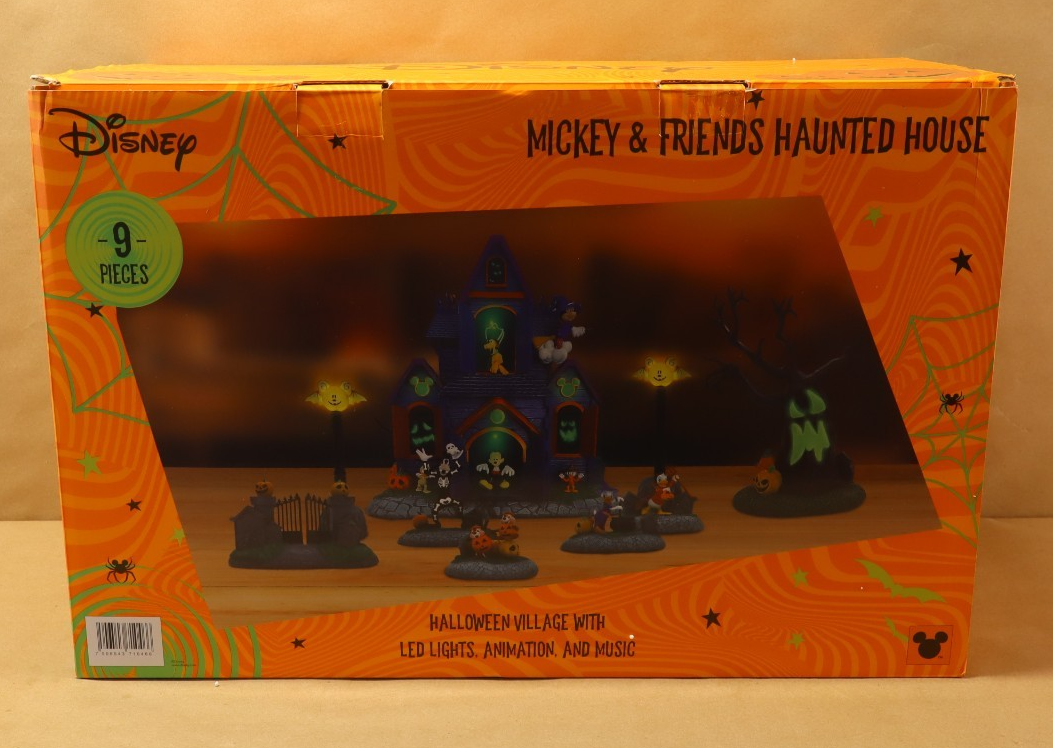 Disney Mickey & Friends Haunted House Halloween Village 9-Piece Set ...