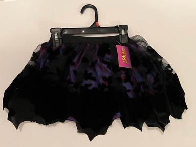 Kids Bat Skirt - Spirit Halloween - Costume - Black/Purple - Size XS/SM ...