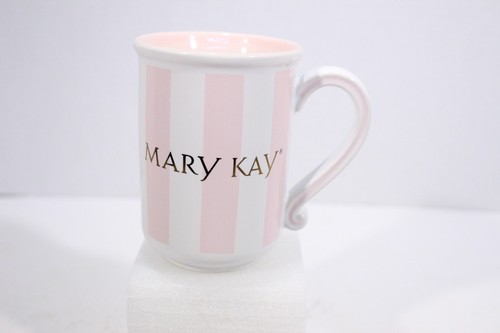 MARY KAY PINK WHITE STRIPE MUG KITCHENWARE MEMORABILIA DRINKWARE | eBay