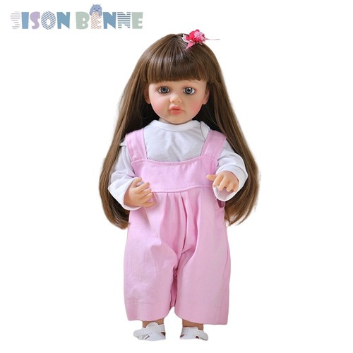 Belle Robe Rose 55cm Reborn Poupée Full Silicone Vinyle Réaliste Jeune ...