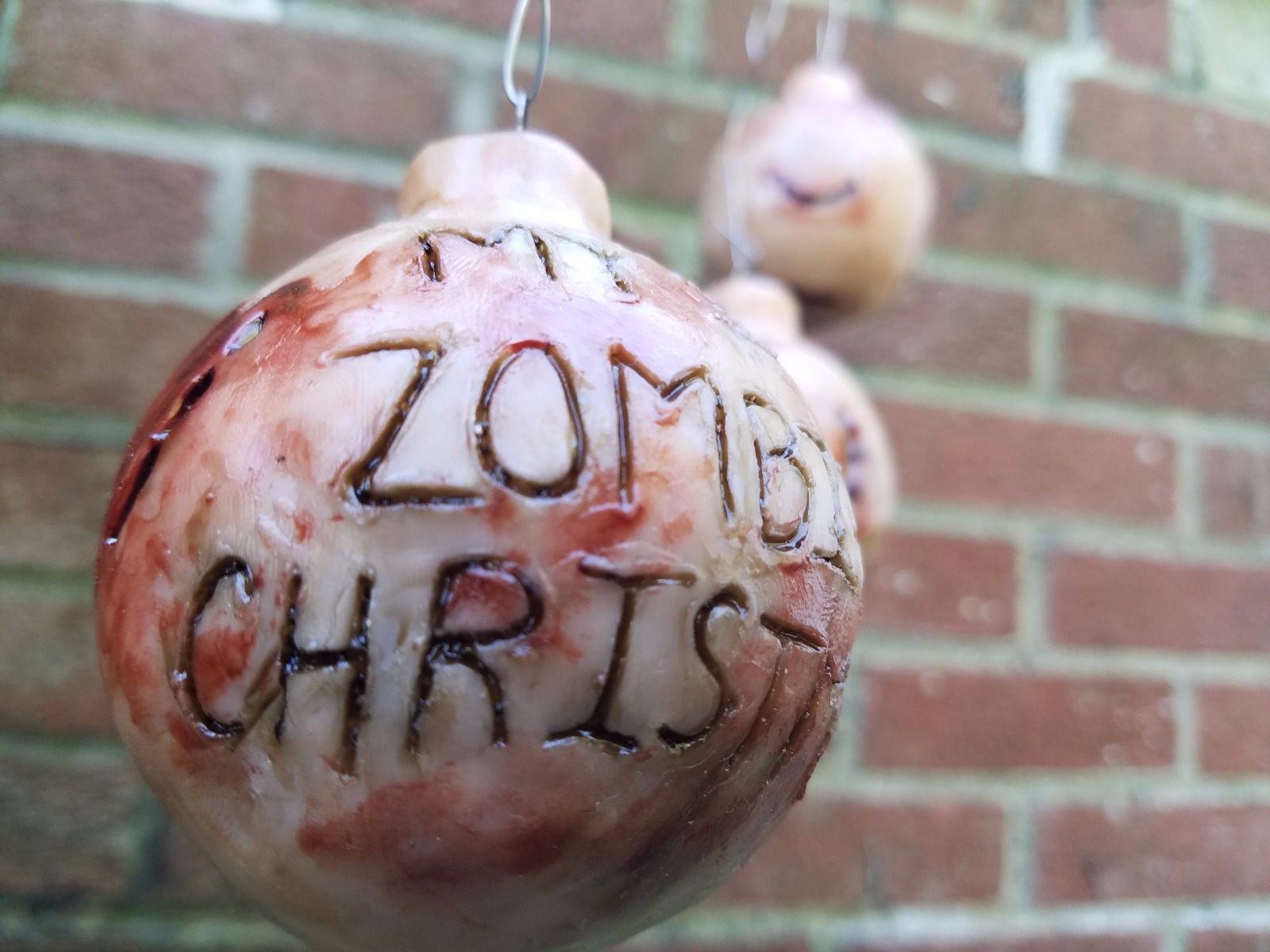Set of Three Creepy Christmas Ornaments Oddity Curio "My 1st Zombie ...