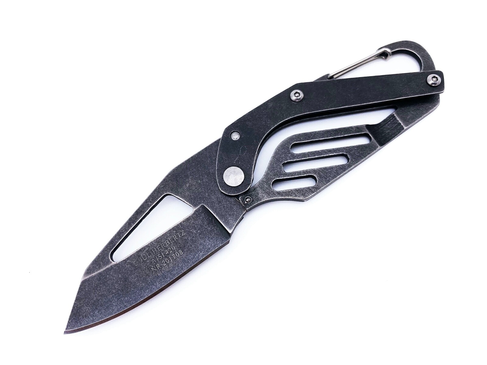 Skeleton Herbertz Pocket Knife Stainless Steel Carabiner Bottle Opener ...