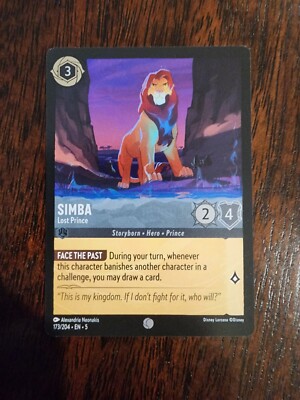 Disney Lorcana Simba Lost Prince 173/204 *COLD FOIL* Shimmering Skies ...