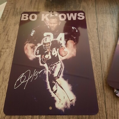 Bo Knows Football #34 Jackson Raiders 8x12 Metal Wall Sign | eBay