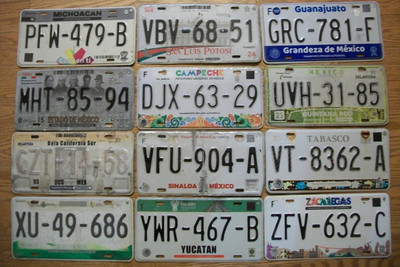 LOT OF 32 MEXICAN LICENSE PLATES - All 31 states plus Mexico DF | eBay