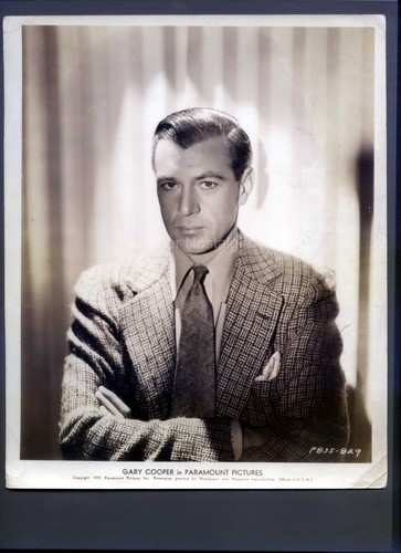 Vintage Photo 1937 handsome Gary Cooper Paramount Studio Portrait rare ...